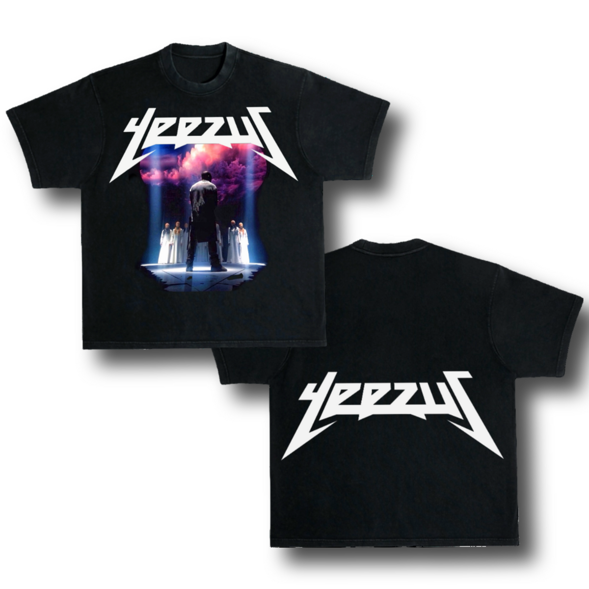 Kanye West Ye Yeezus Tour Angels Premium Heavyweight Boxy Washed Black ...